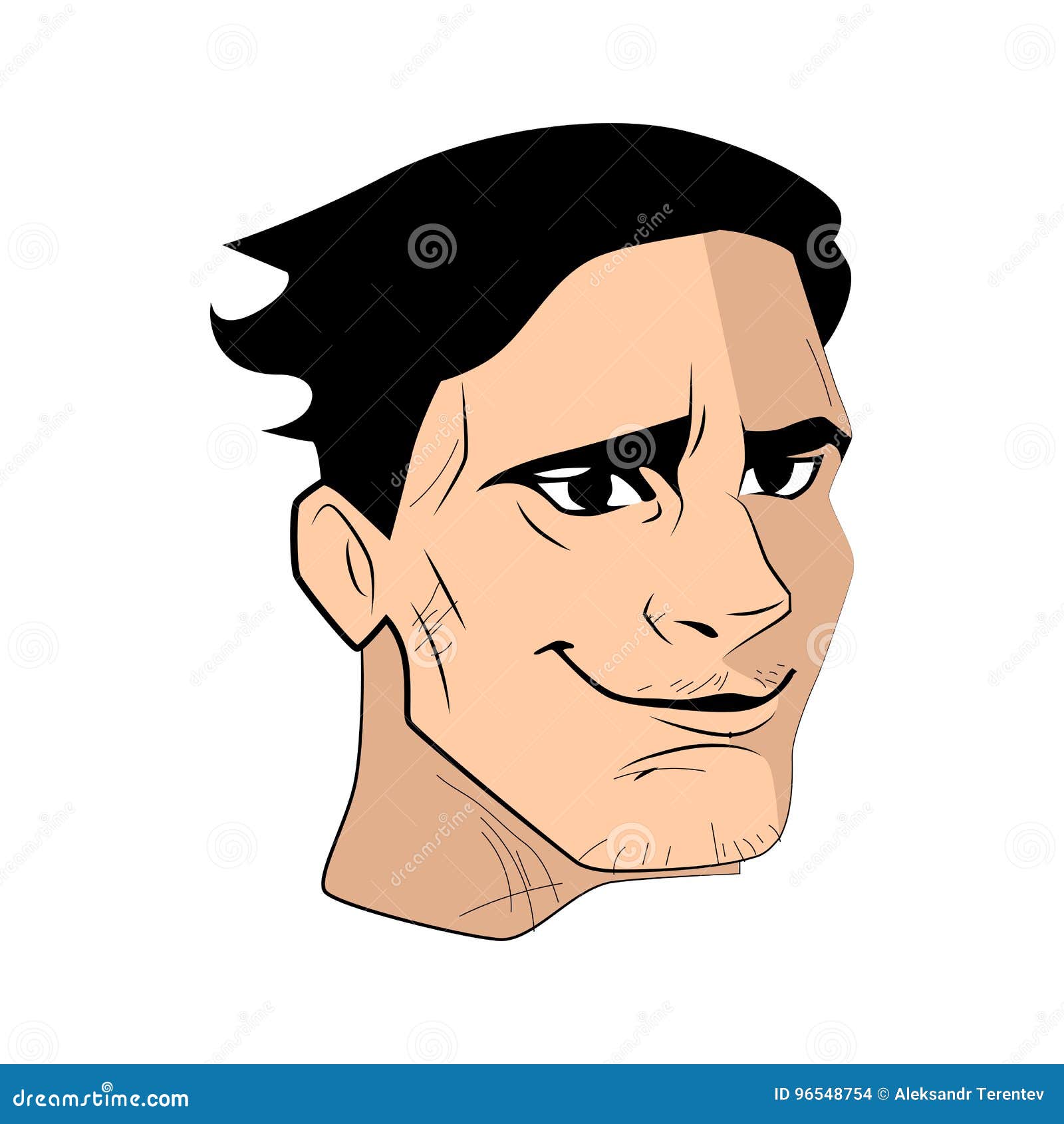 The Image of the Head of the European Men. Stock Vector - Illustration ...