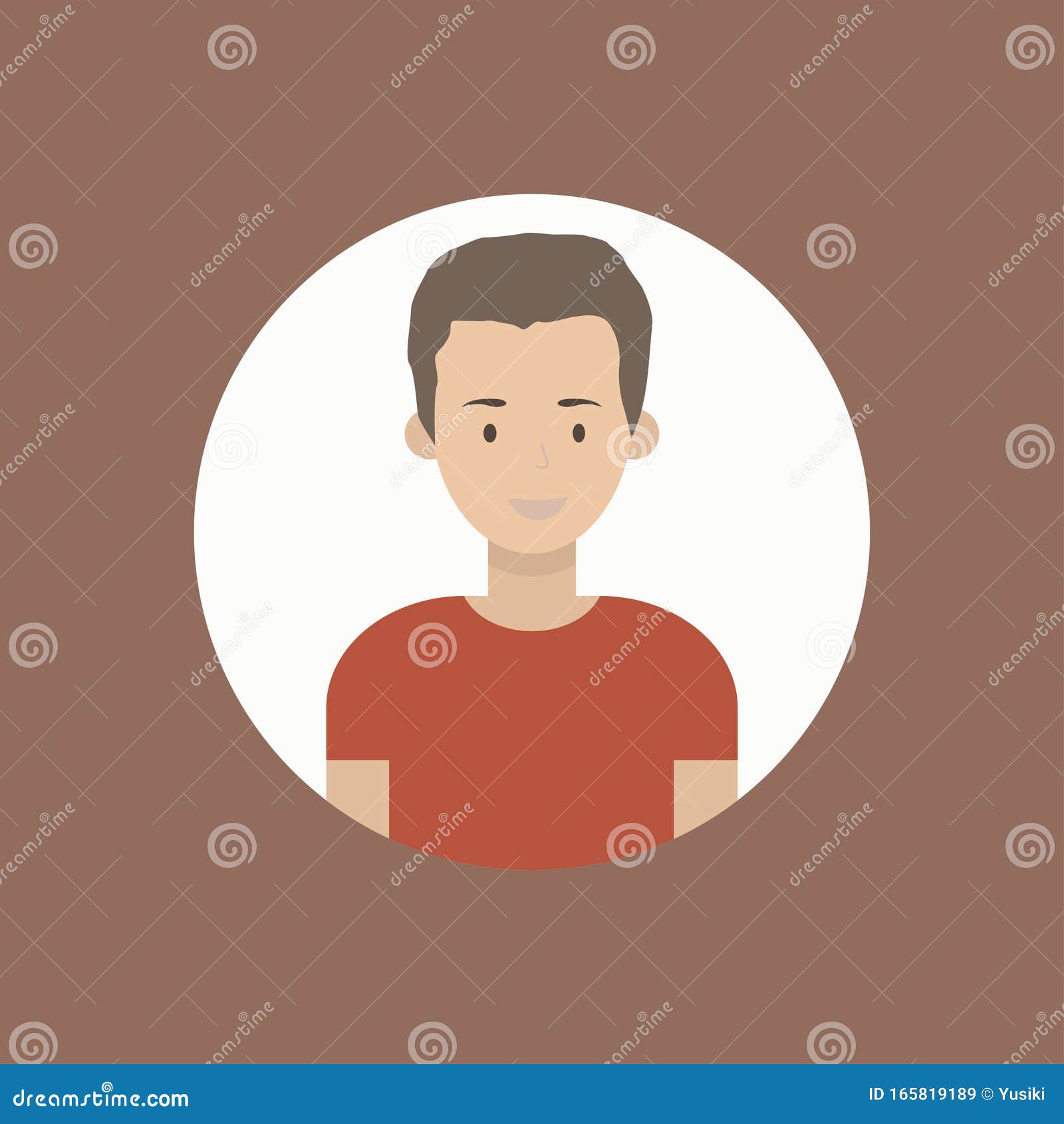 Image of the Head and Torso of a Young Man in a Flat Style. Vector ...