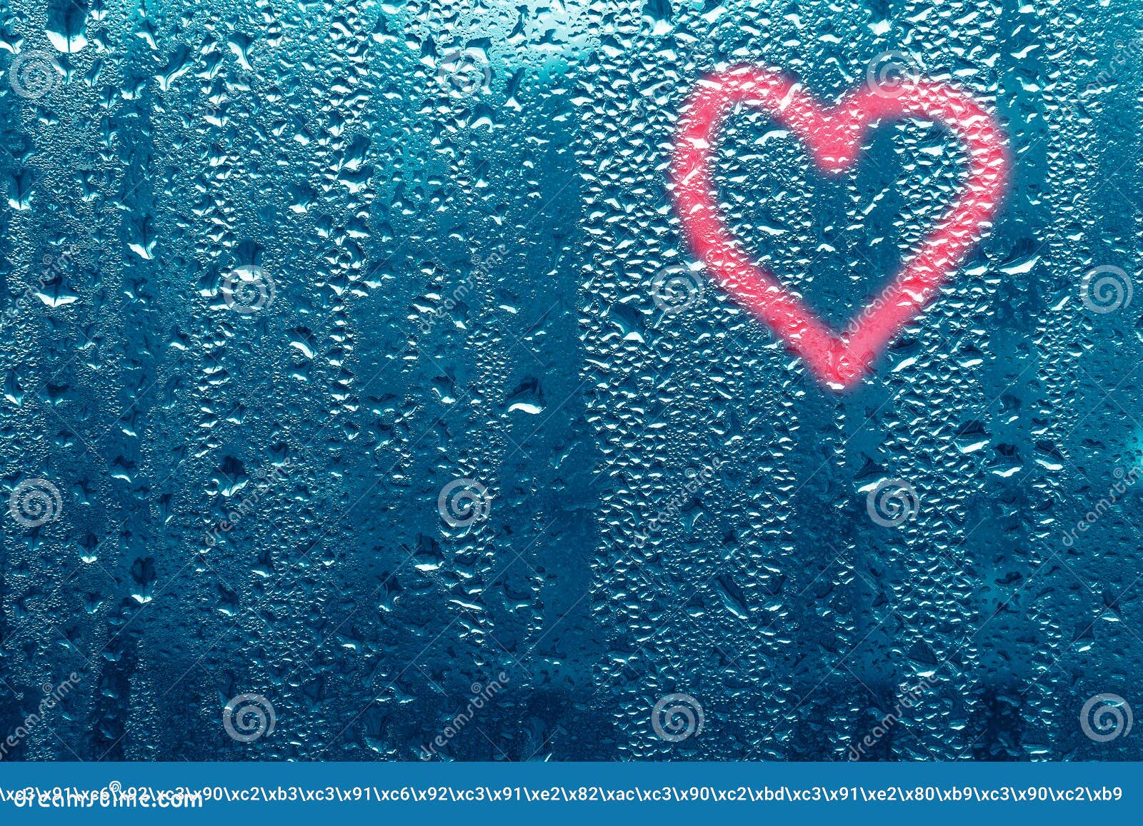 Image of a Heart and a Question Mark on a Wet Misted Window. Emo Stock ...