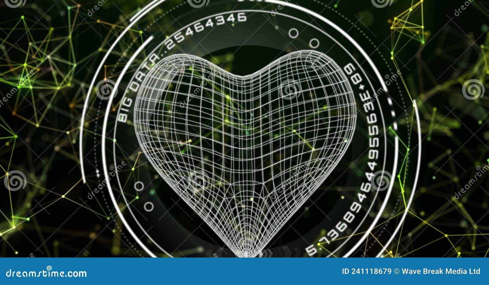 Image of Heart in Scope Over Networks of Connections Stock Illustration ...
