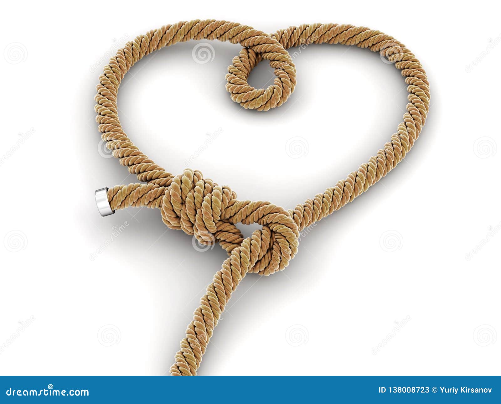 Heart Shape from Rope. Image with Clipping Path Stock Illustration ...