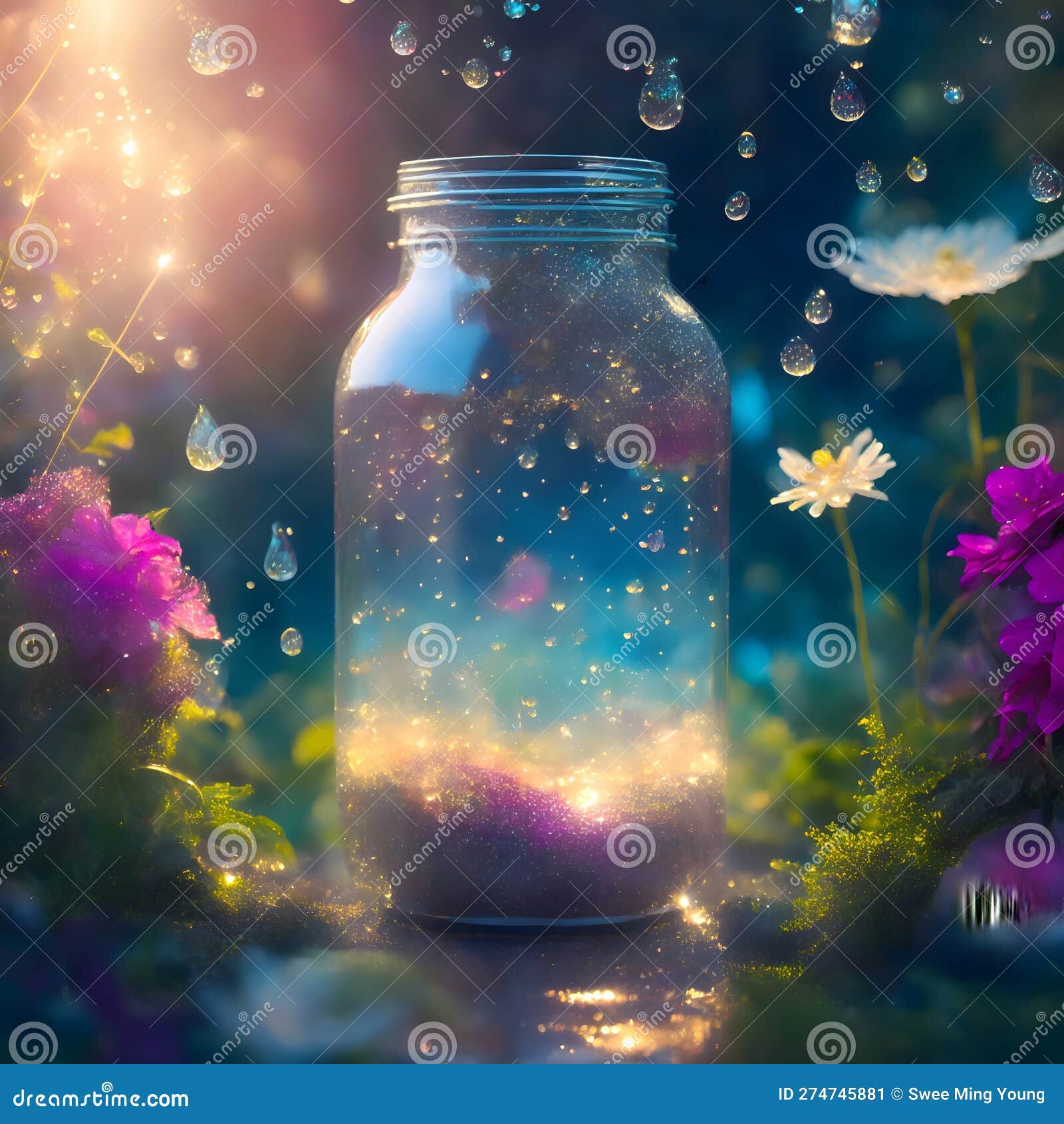 Image of the Heavy Raindrops Splattering into Translucent Petals in an ...