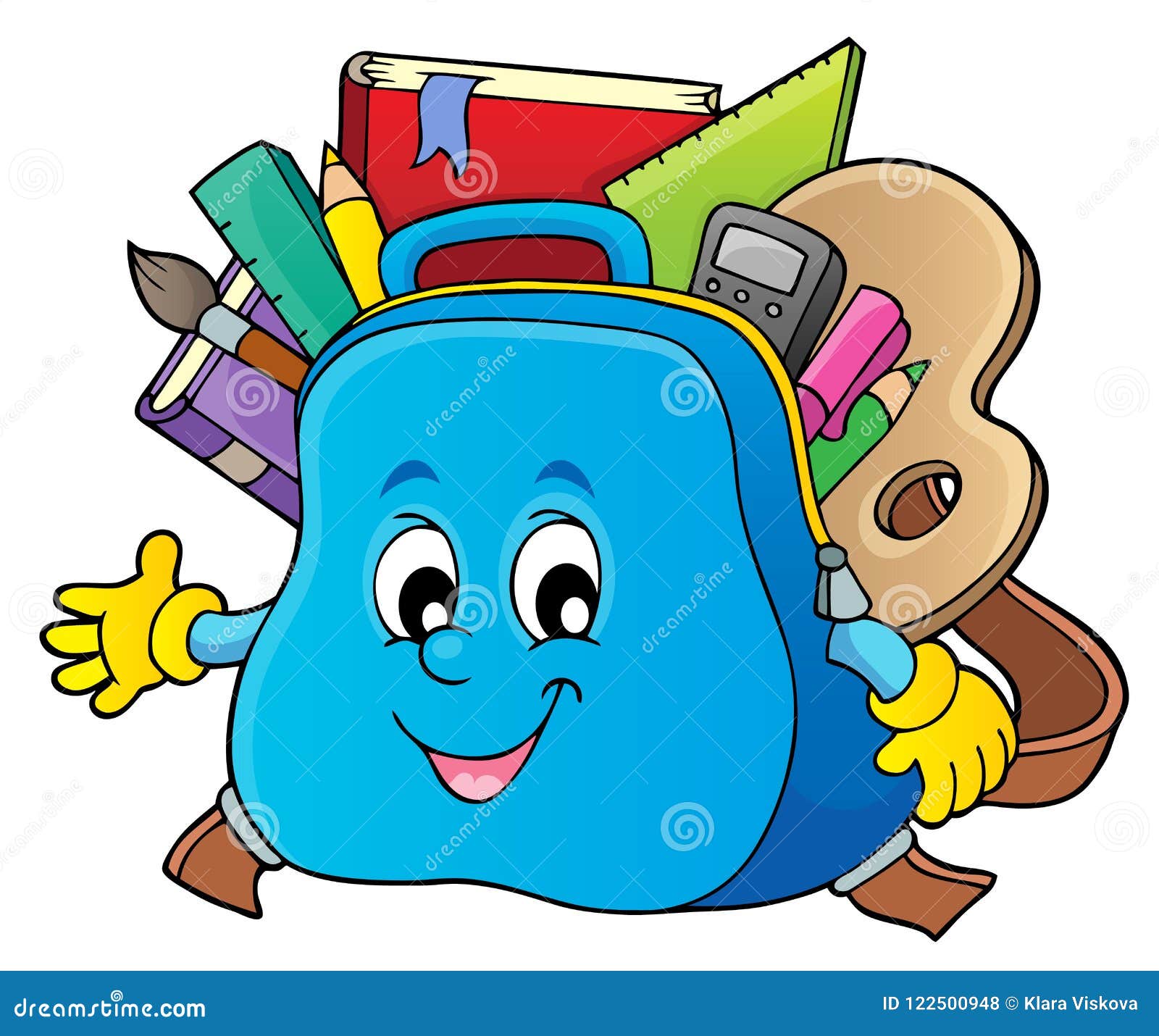 Image Heureuse 1 De Sujet De Cartable Illustration de Vecteur ...