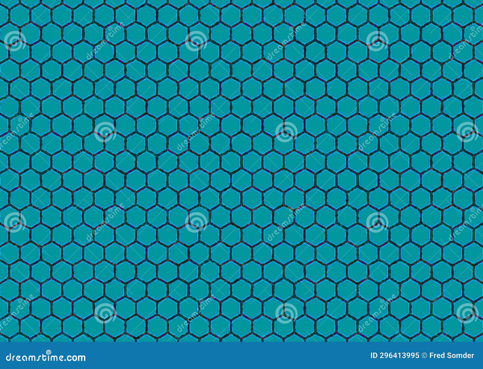 Image with Hexagonal Green Background. Cell Border with Rounded Wire ...