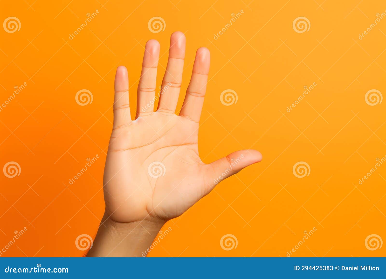 High Five Hand Gesture on Orange Background Stock Illustration ...