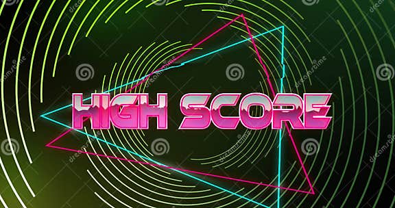 Image of High Score Text Over Neon Pattern Background Stock ...