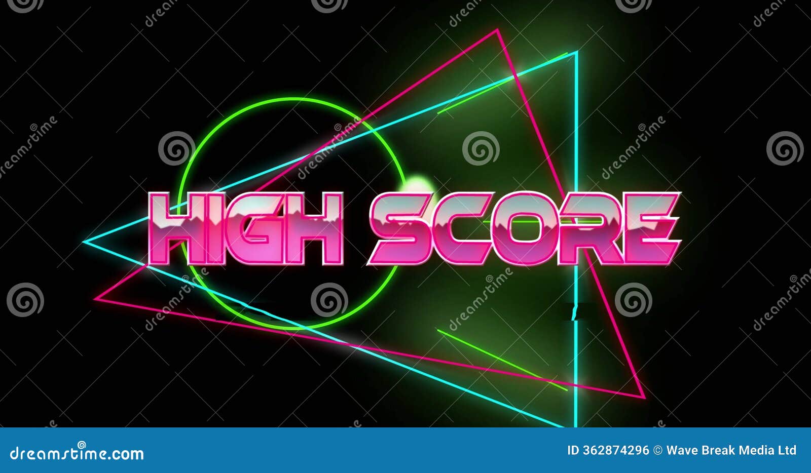High Score Glitch Text. Anaglyph 3D Effect. Technological Retro ...