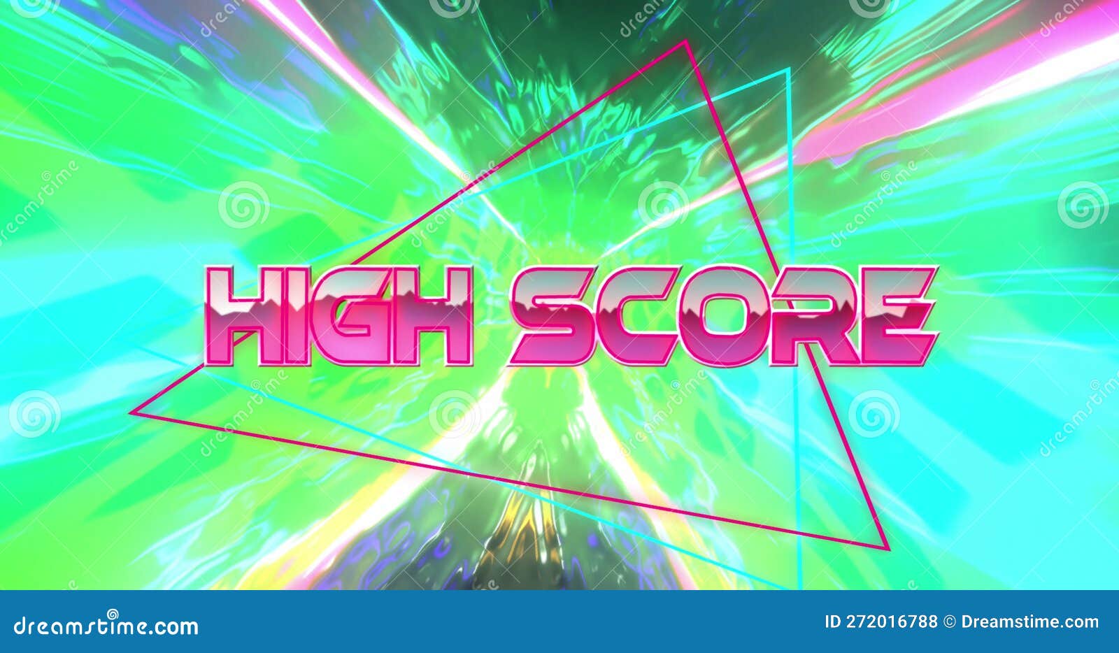 Image of High Score Text and Triangle on Multi Coloured Background ...