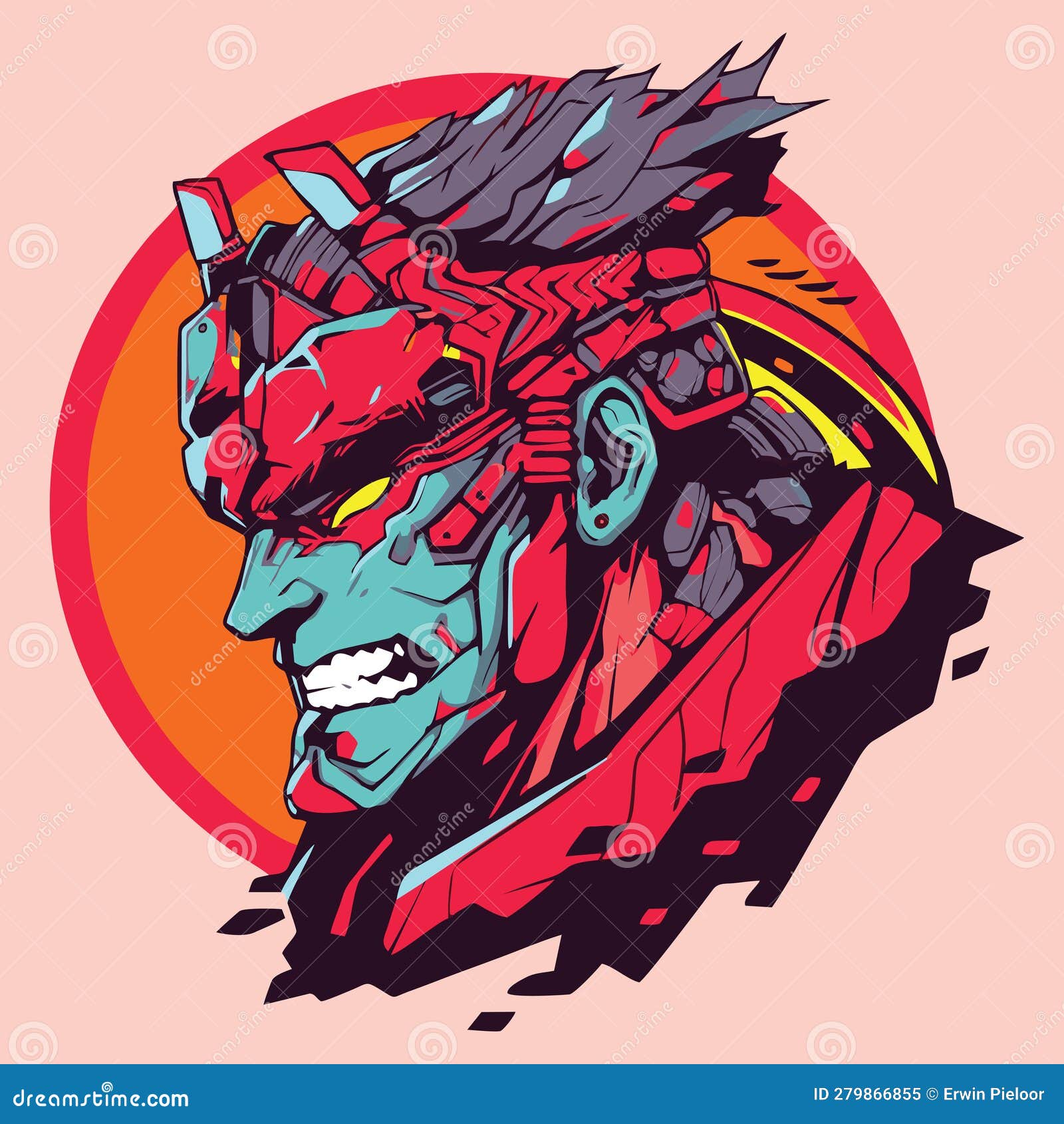 Battle Ready Warrior Tshirt Graphic Stock Vector - Illustration of ...