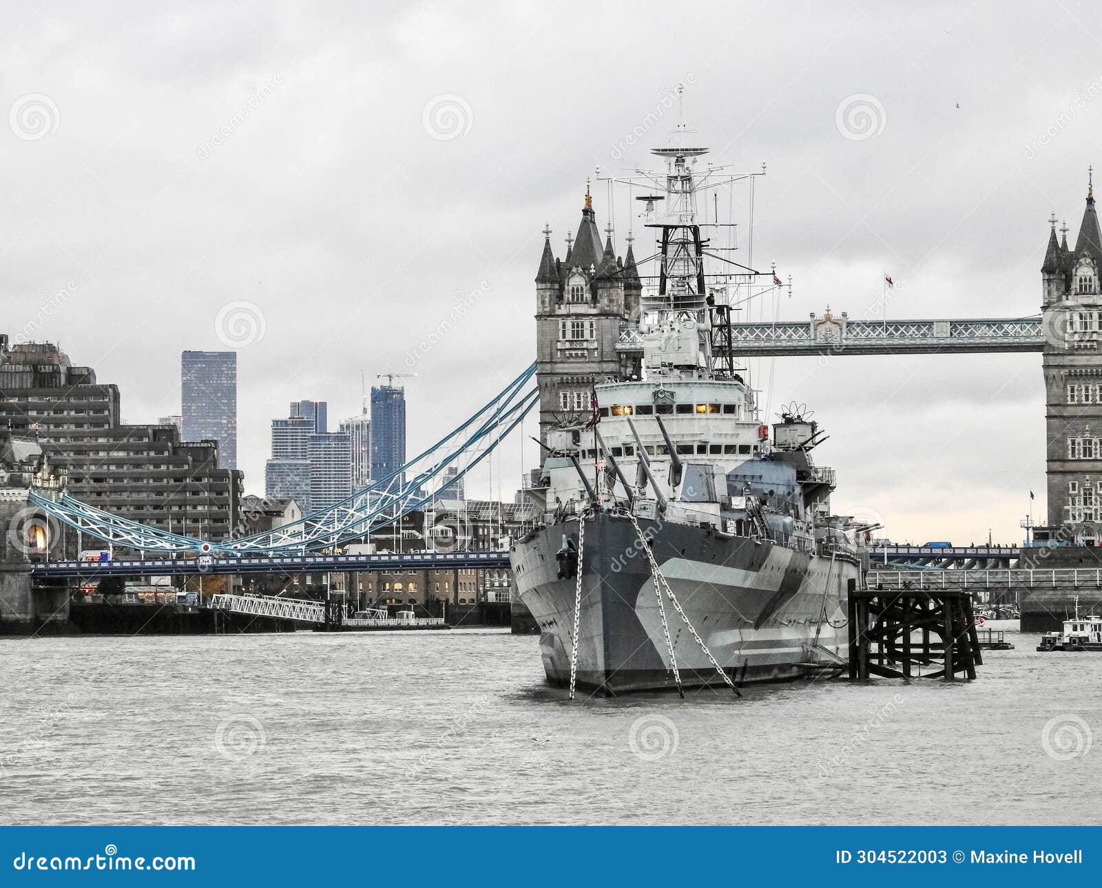HMS Belfast and Tower Bridge Stock Image - Image of cityscape ...