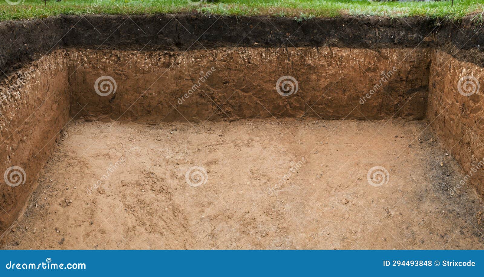 Image of Hole in the Ground. Soil Layer in Section Stock Photo - Image ...