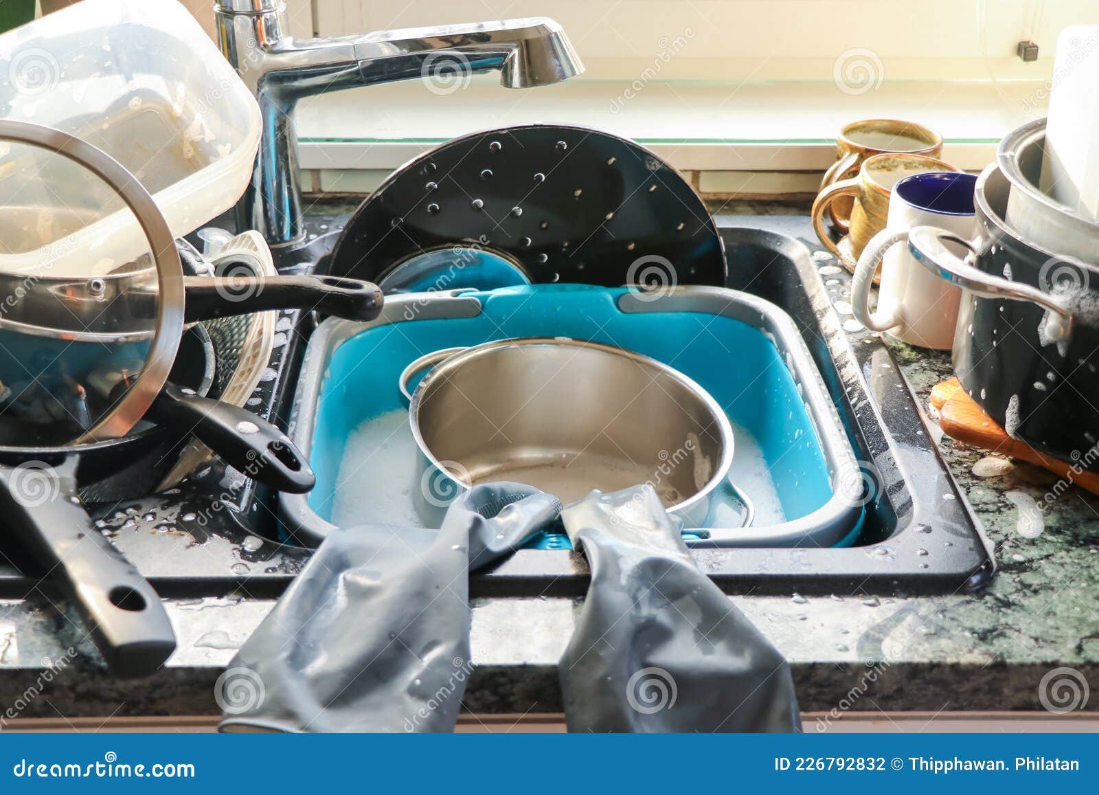 Image of Homework To Washing Kitchen Utensils. Stock Photo - Image of ...