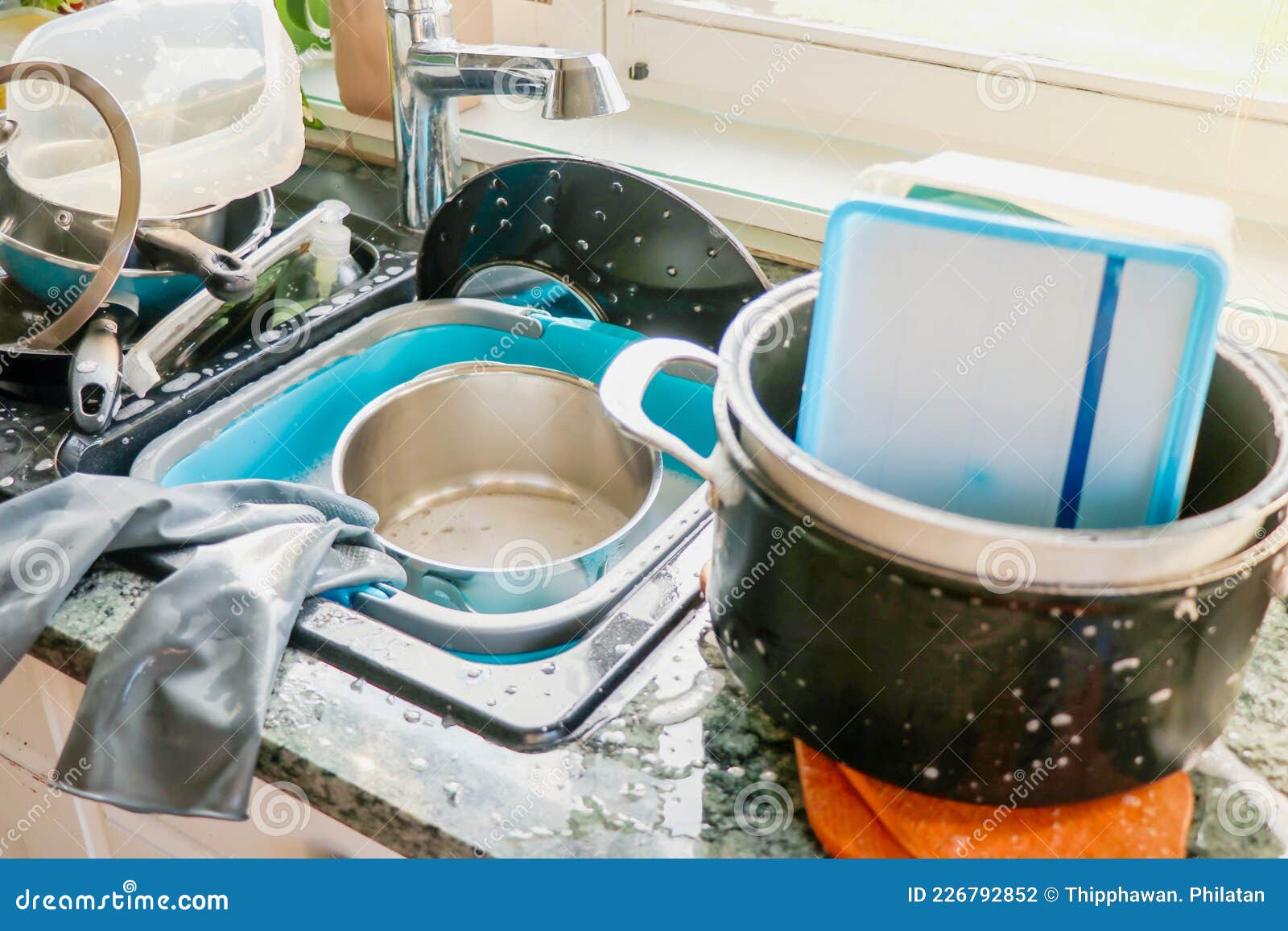 Image of Homework To Washing Kitchen Utensils. Stock Photo - Image of ...