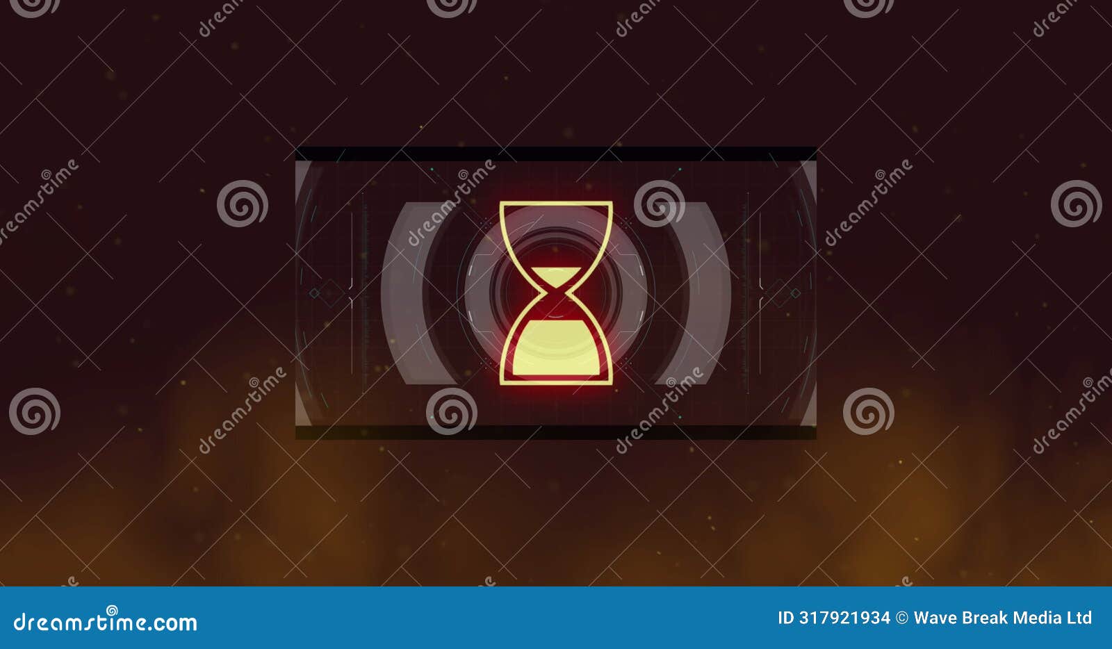 Spinning Hourglass Waiting Loading On Black Background. 3D Animation ...