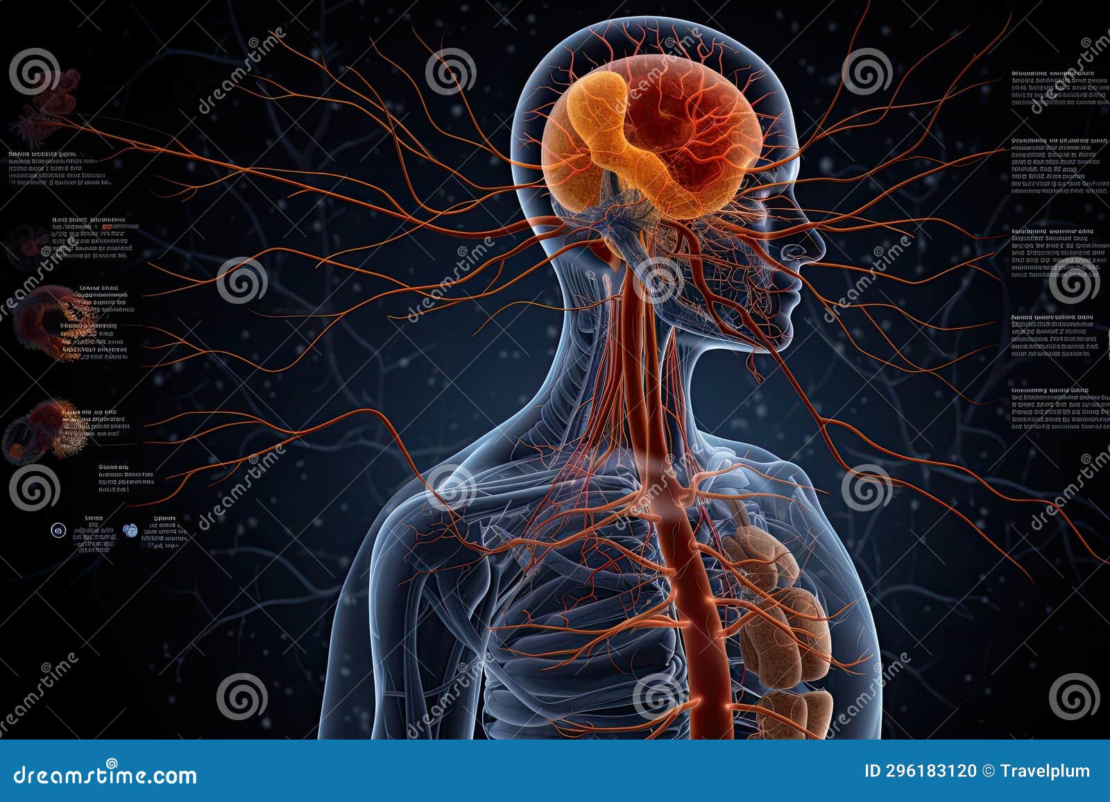 Image of Human Body with the Brain and Nervous System Stock ...