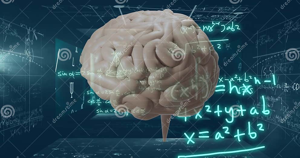 Image of Human Brain, Ai Mathematical Data Processing Stock Photo ...