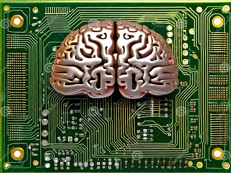 Image of the Human Brain As the Printed Circuit As Motherboard ...