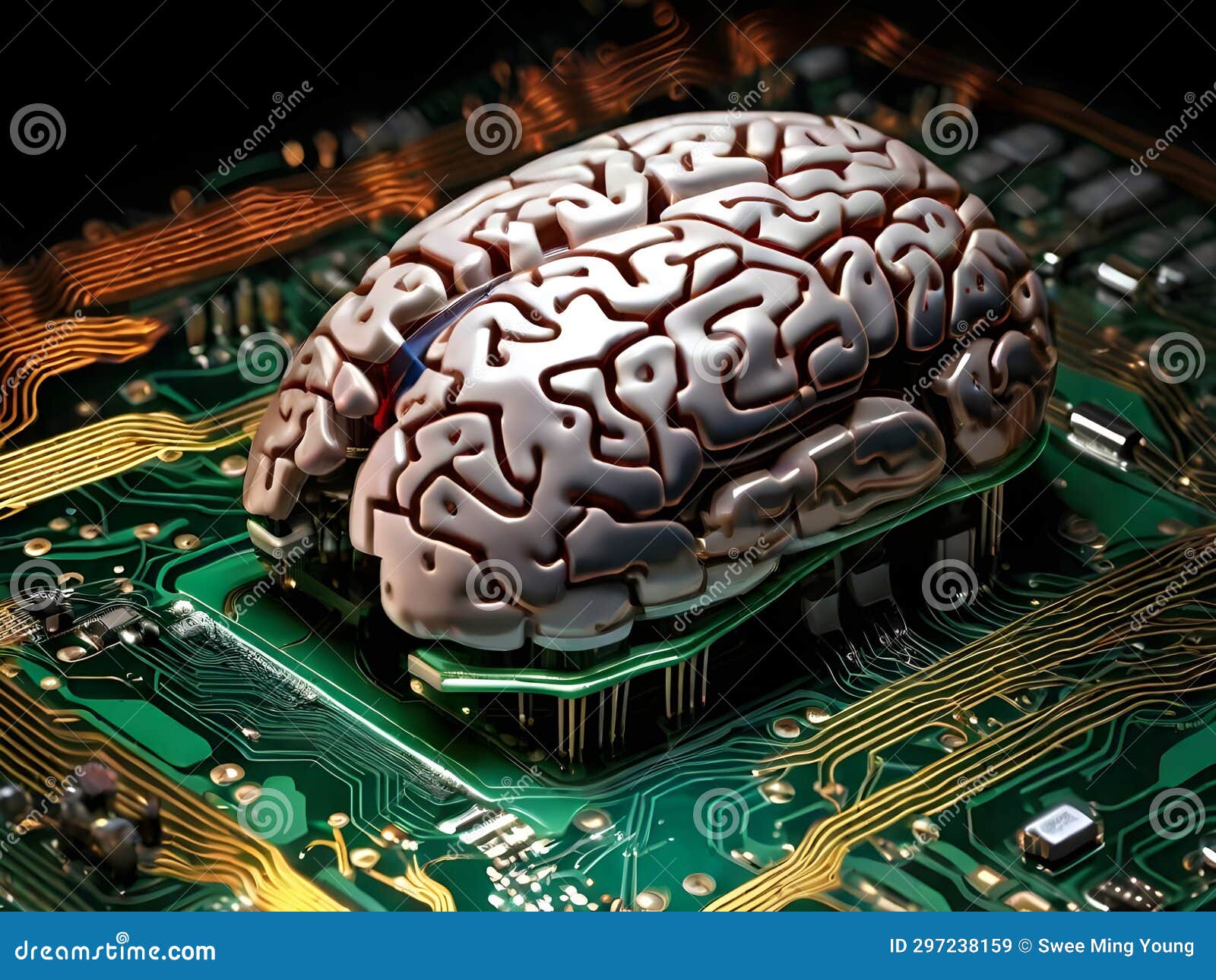 Image of the Human Brain As the Printed Circuit As Motherboard ...