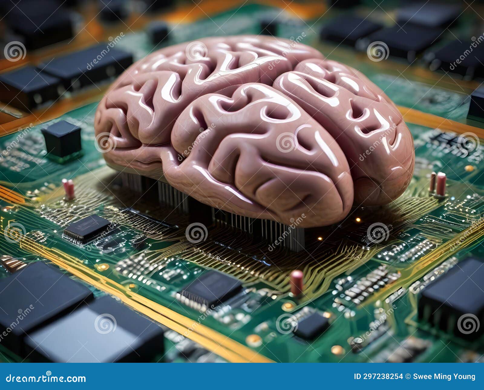 Image of the Human Brain As the Printed Circuit As Motherboard ...