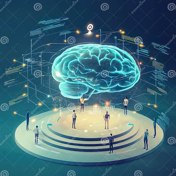 Image of the Human Brain in 3D. Stock Illustration - Illustration of ...