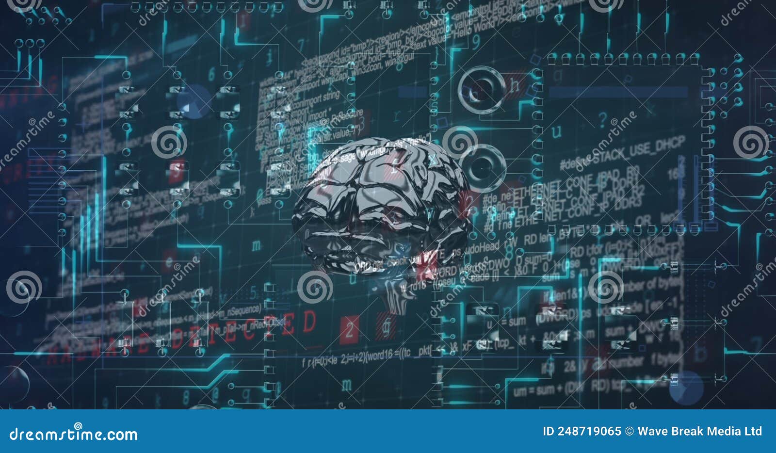 Image of Human Brain, Data Processing and Circuit Board Stock ...