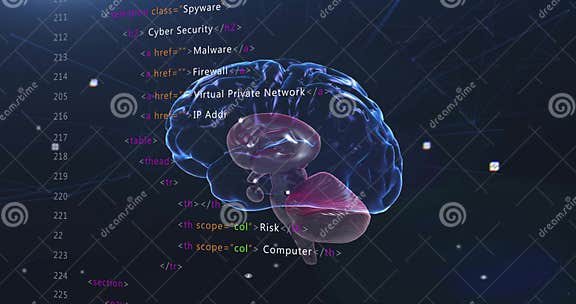 Image of Human Brain and Data Processing Stock Image - Image of ...