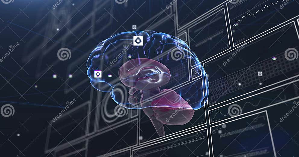 Image of Human Brain and Data Processing Stock Photo - Image of ...