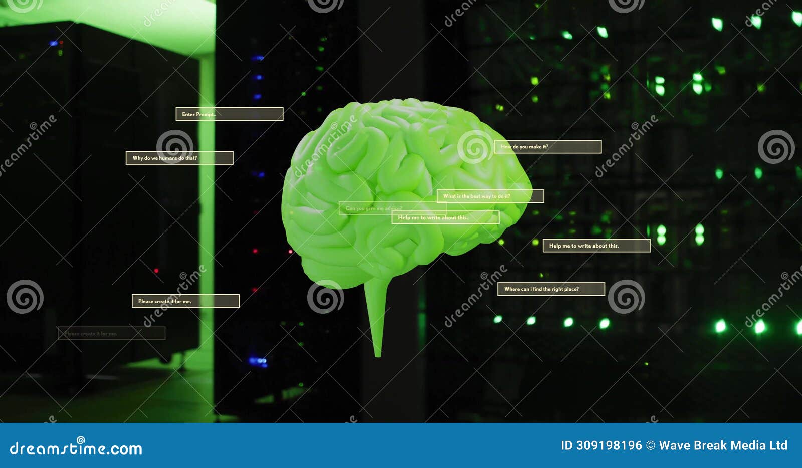 Image of Human Brain and Data Processing Over Circuit Board Stock Photo ...