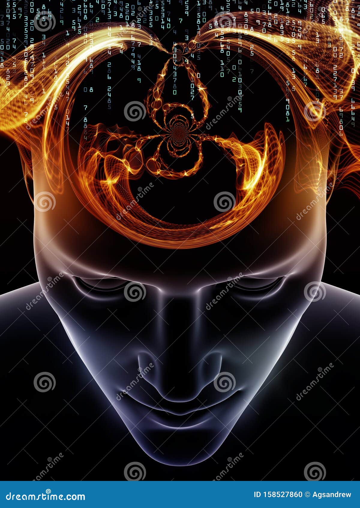 Numbers Over Mind stock illustration. Illustration of digit - 158527860