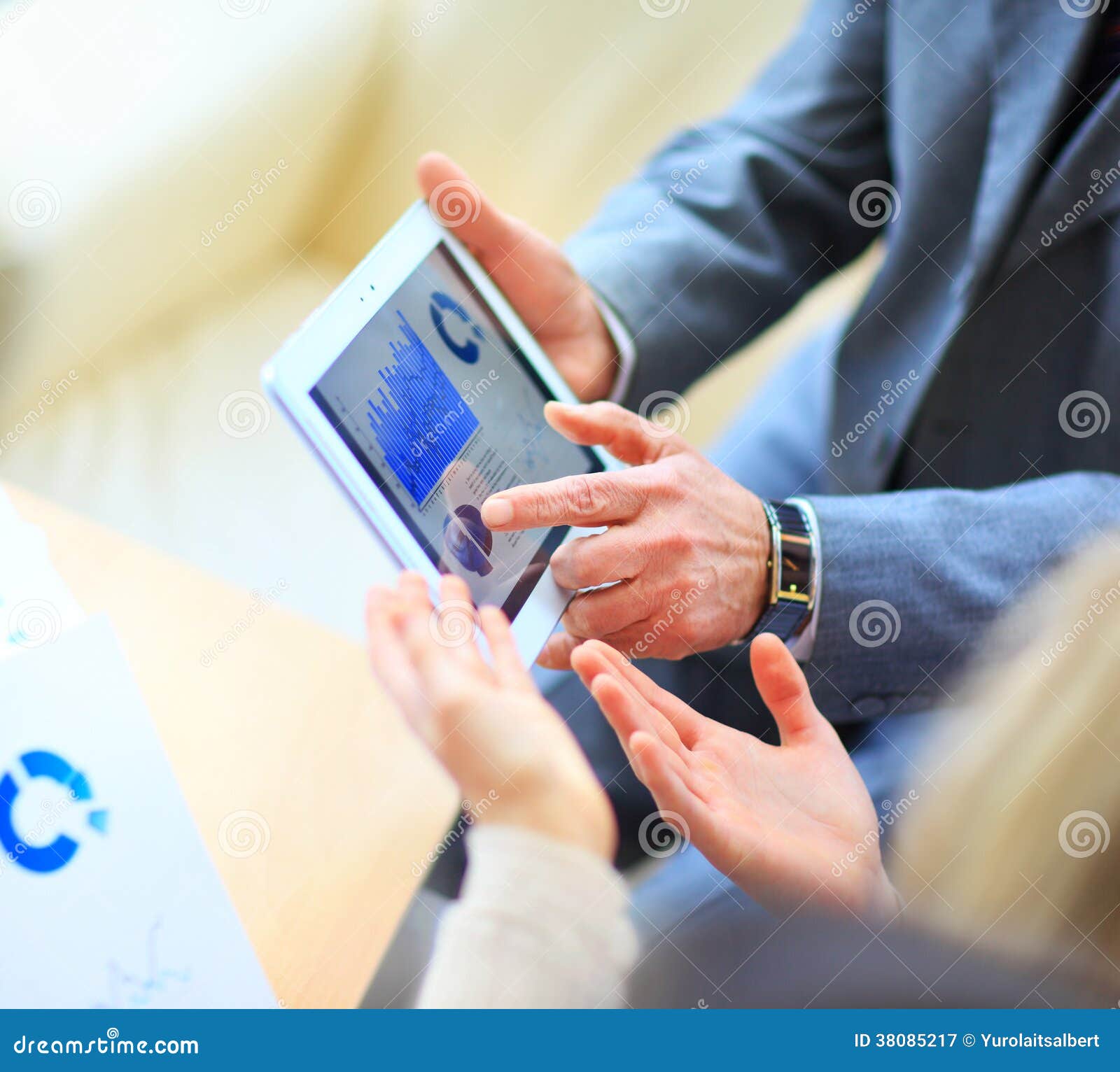 Image of Human Hand with Pointer Stock Image - Image of briefing ...