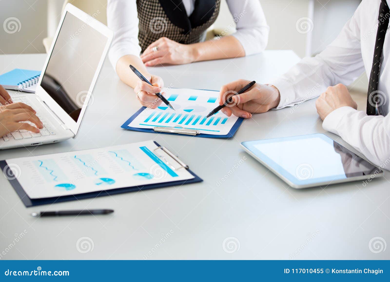 Human Hands during Paperwork at Meeting Stock Image - Image of planning ...