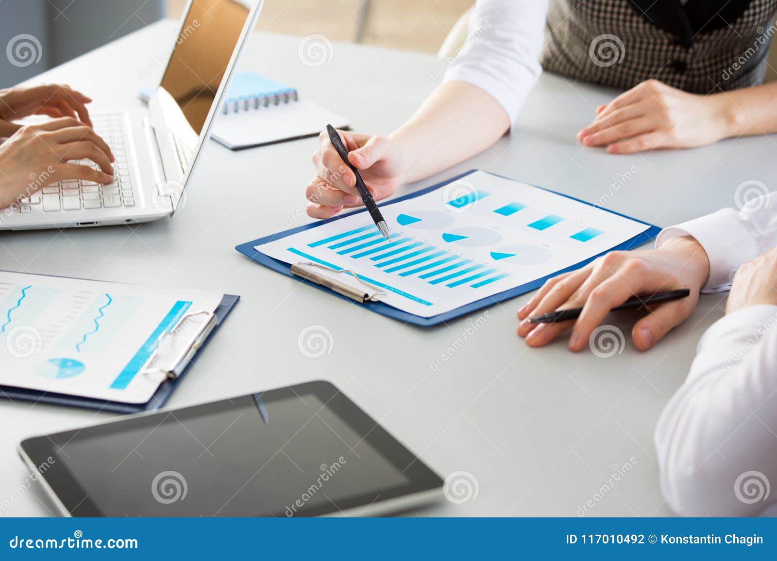 Human Hands during Paperwork at Meeting Stock Photo - Image of diagram ...
