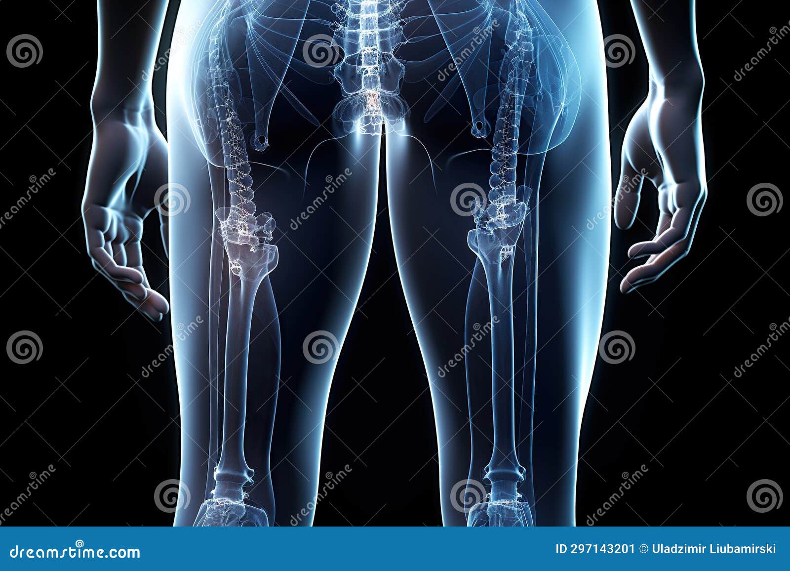 Image of the Human Hip in the Form of a Scan on a Black Background ...
