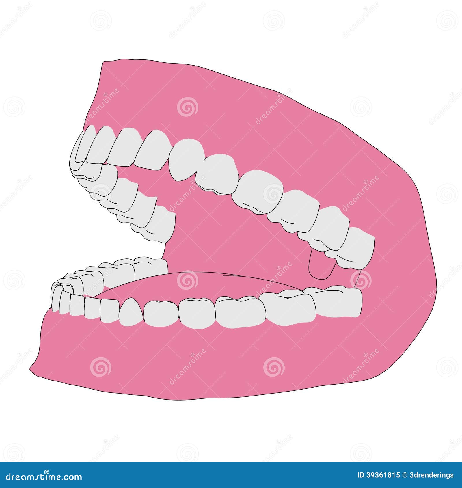 Image of human teeth stock illustration. Illustration of fillings ...