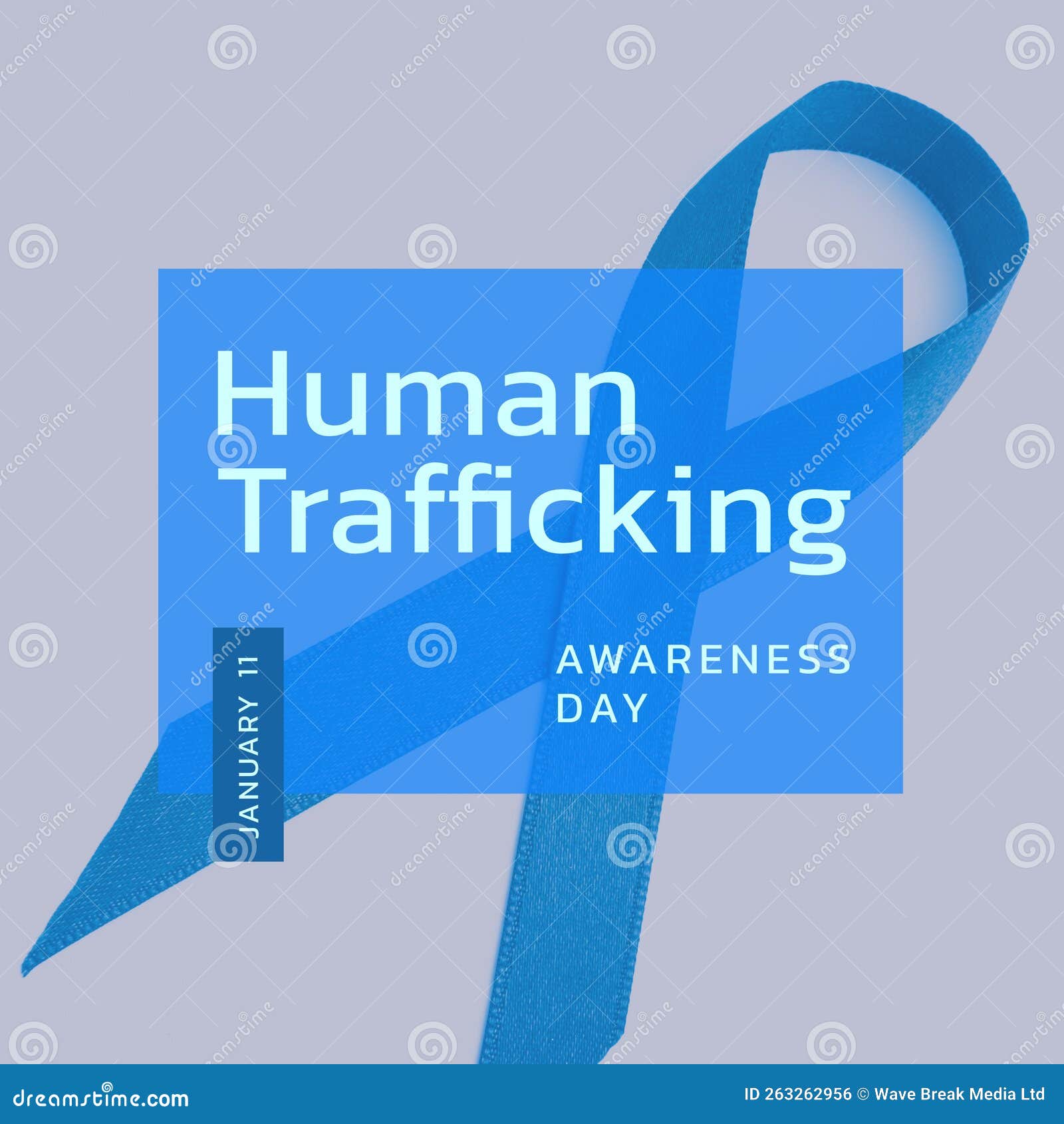 Image of Human Trafficking Awareness Day Over Grey Background with ...