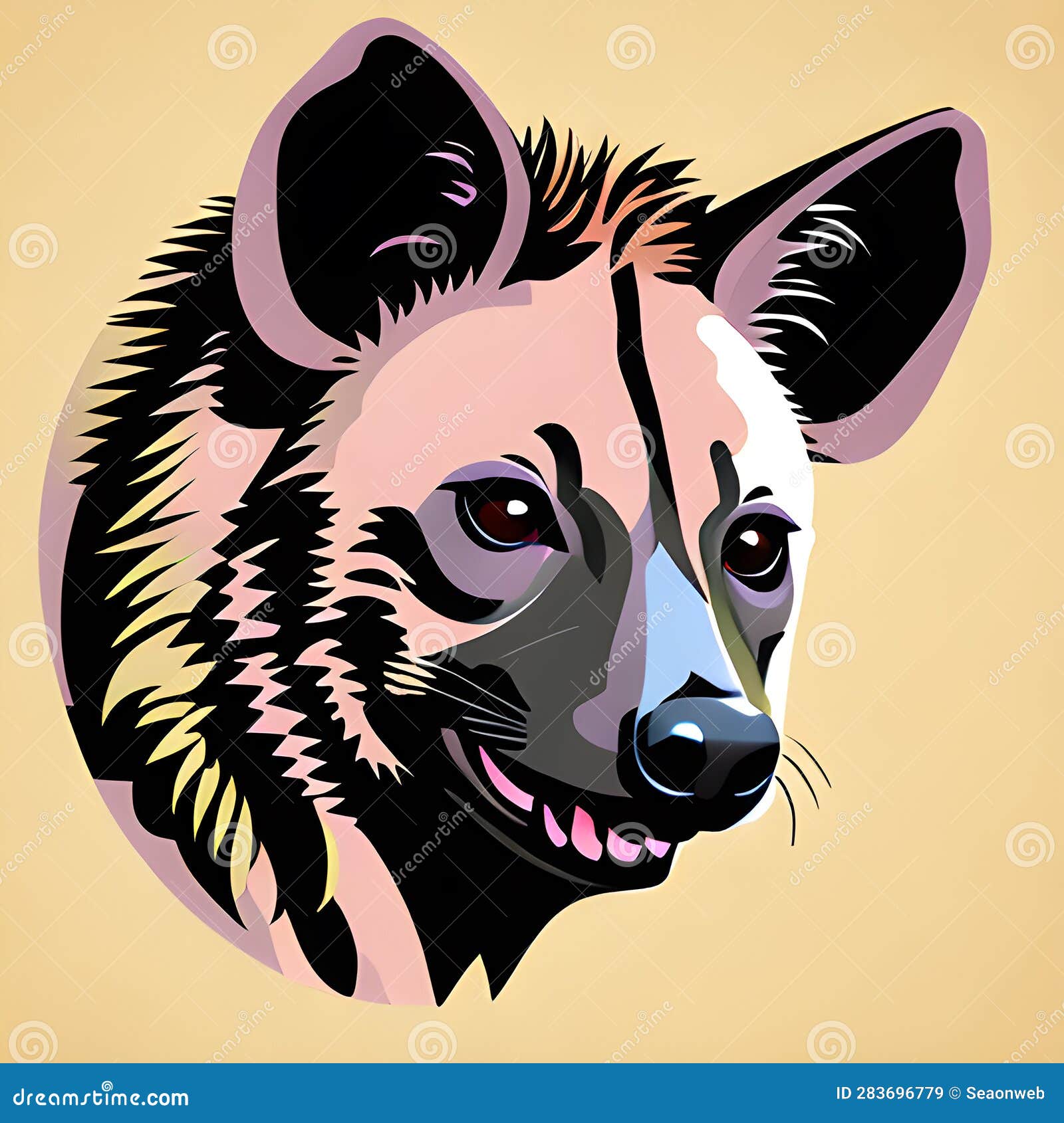 An Image of Hyena Vector Graphic Editorial Stock Image - Illustration ...