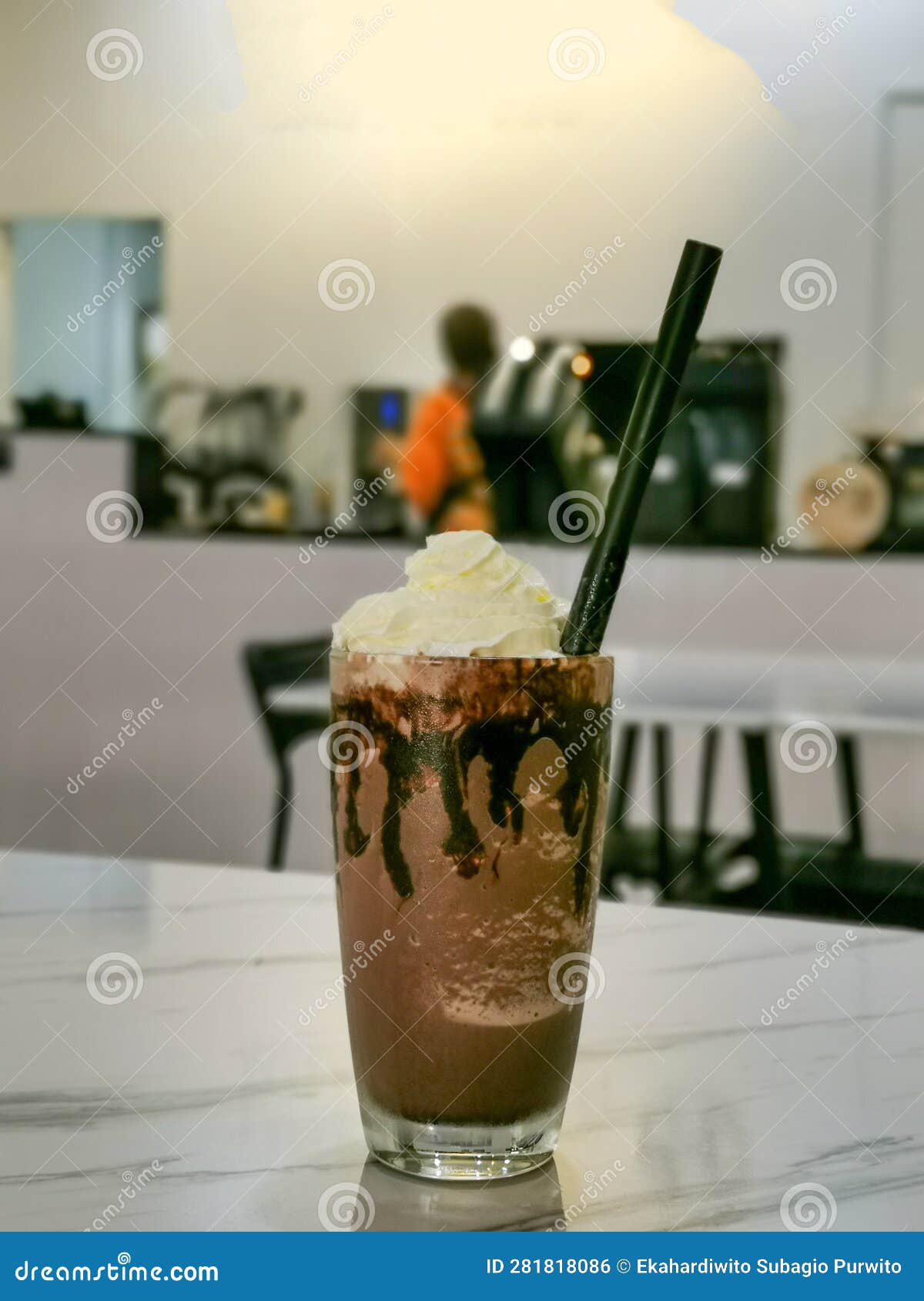 Image of Ice Blended Milk Coffee with Chocolate. Stock Photo - Image of ...