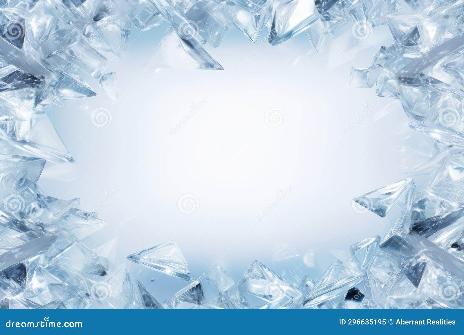 An Image of an Ice Frame with a Blue Background Stock Illustration ...