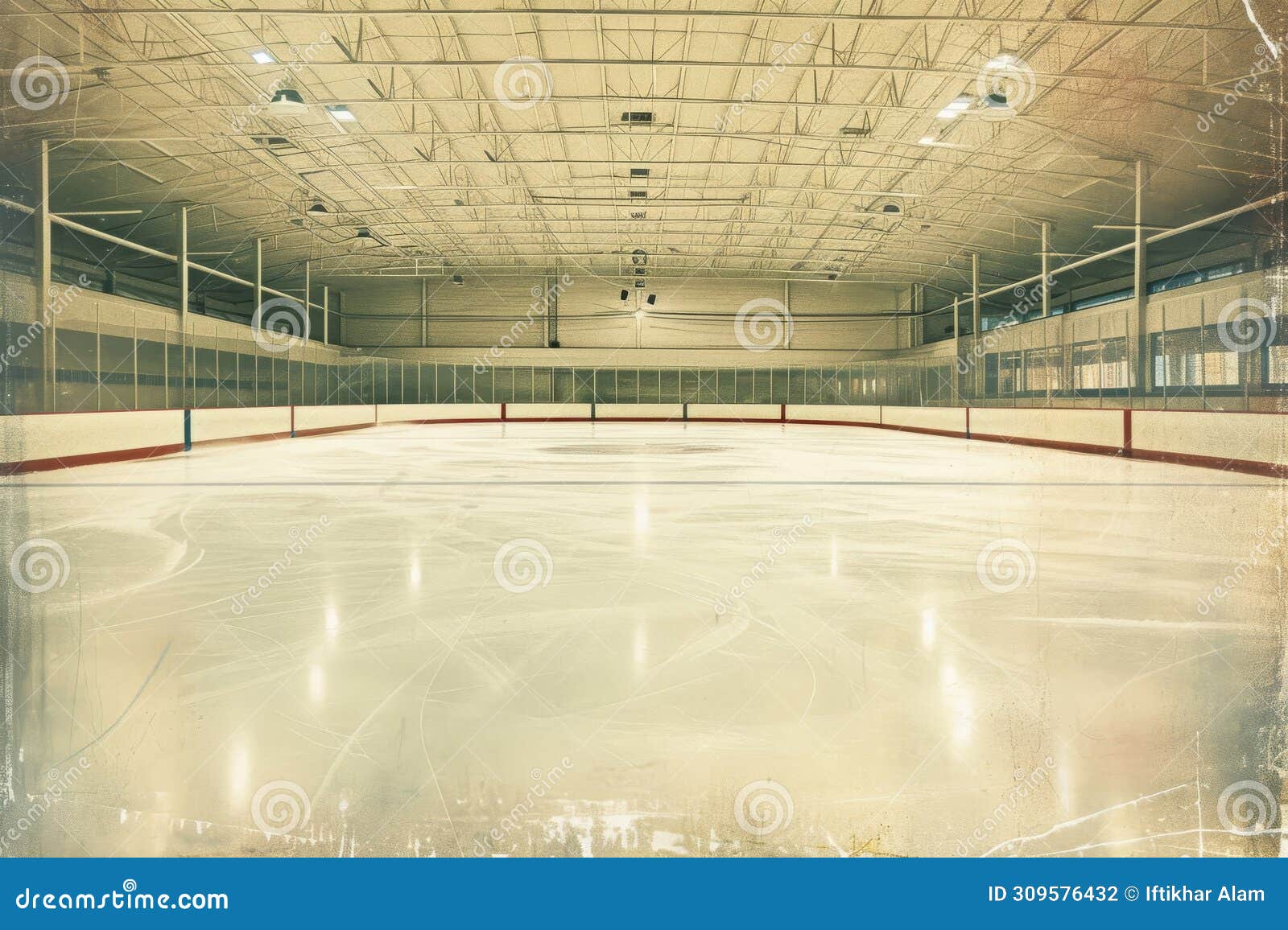 An Image of an Ice Rink Located Inside a Spacious Building, Devoid of ...