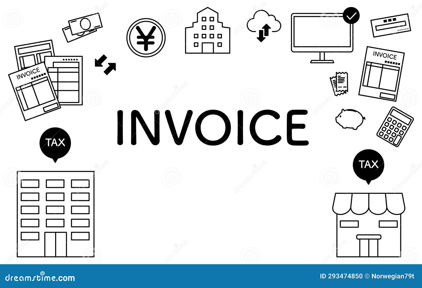 Image Icon Frame of the Invoice System and Text of the Invoice Stock ...