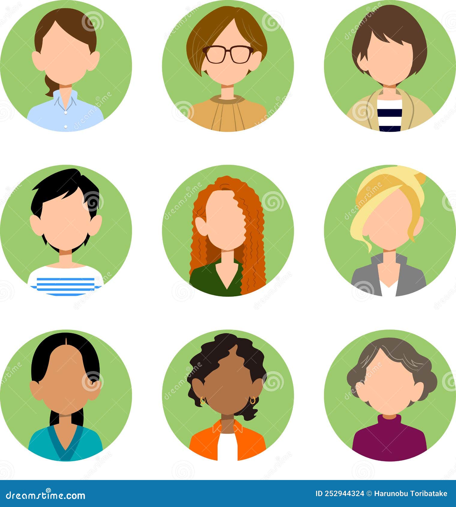 Icon Set of Women of Various Ages and Races Stock Vector - Illustration ...