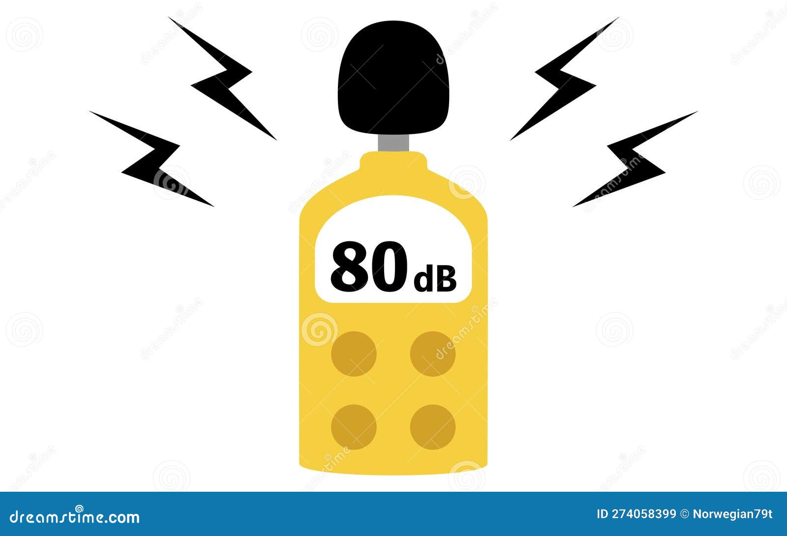 Image Icon of a Sound Level Meter Showing a Noise Level (dB) of 80 DB ...
