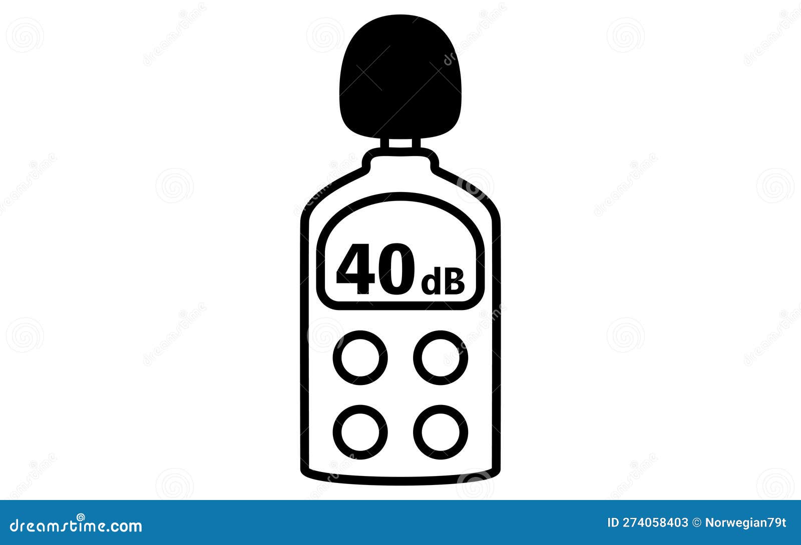 Image Icon of a Sound Level Meter Showing a Noise Level (dB) of 40 DB ...