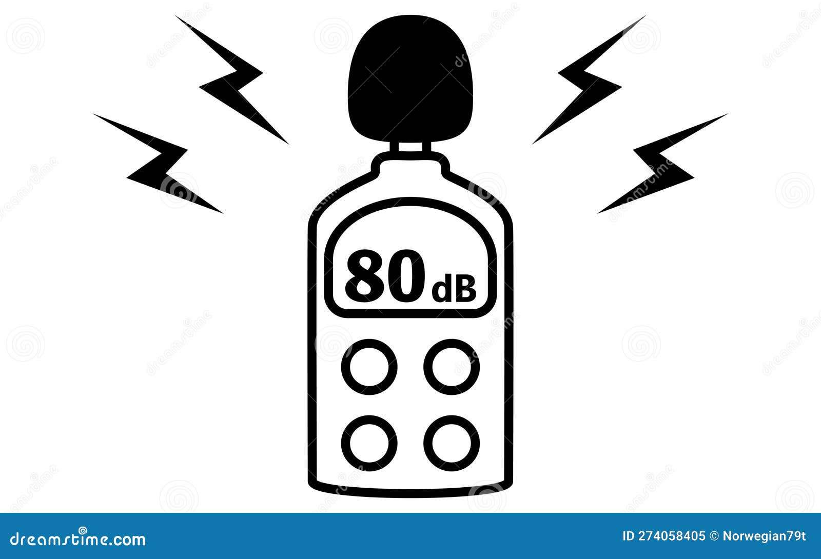 Image Icon of a Sound Level Meter Showing a Noise Level (dB) of 80 DB ...