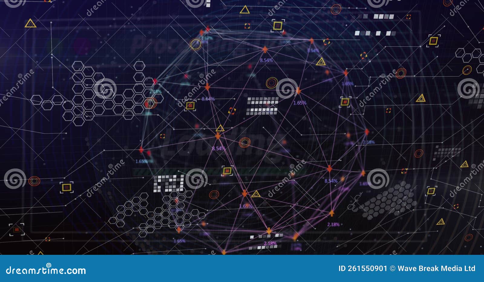 Image of Icons, Globe and Connections in Digital Space Stock ...
