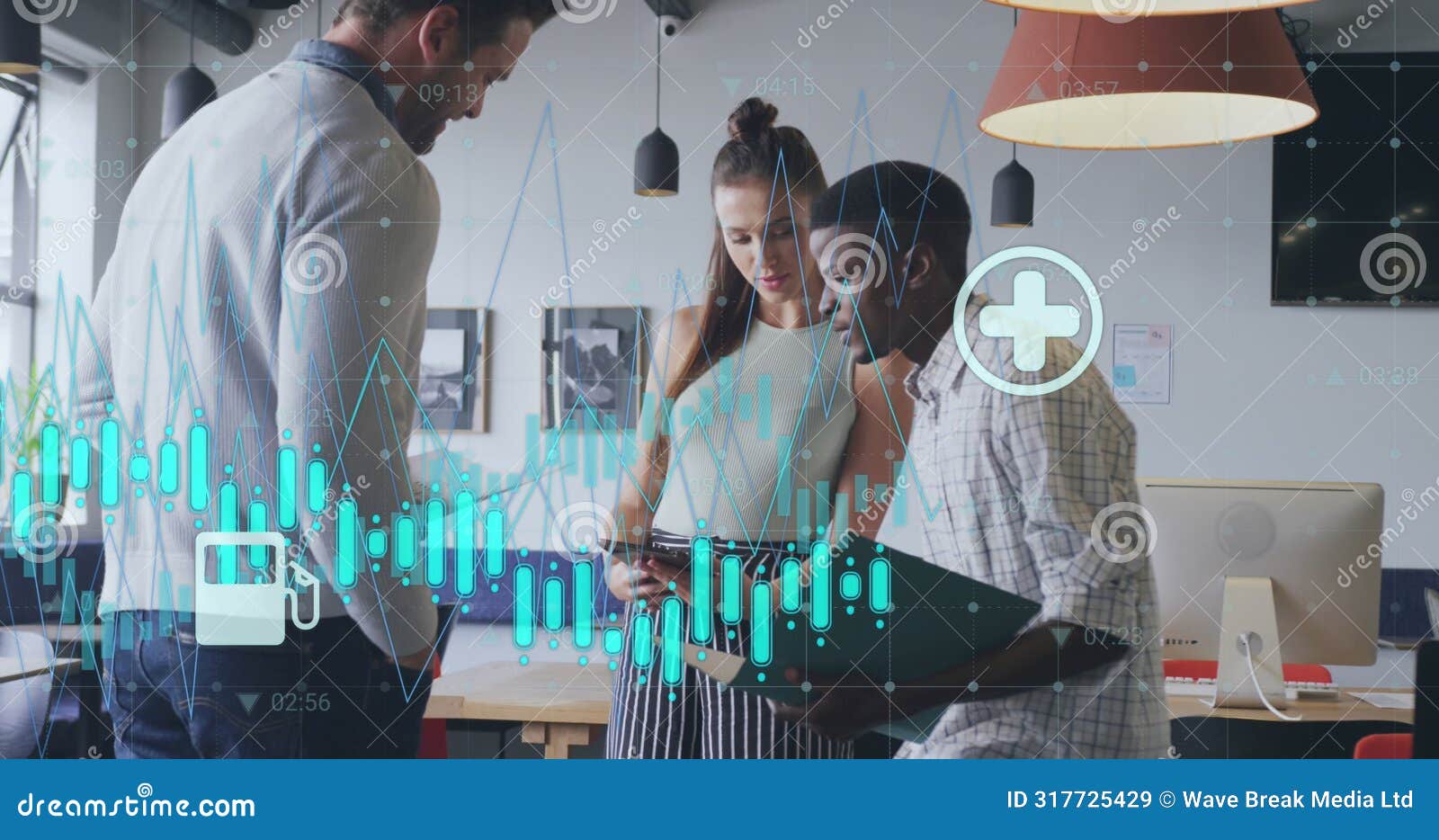 Image of Icons, Multiple Graphs with Changing Numbers, Diverse ...