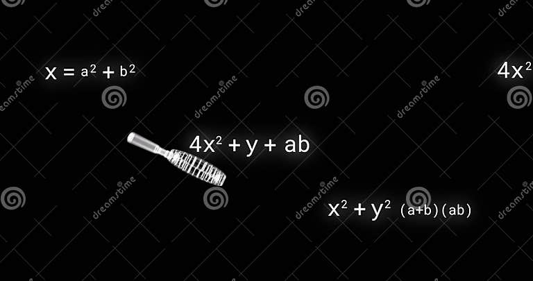 Image of Icons Over Mathematical Equations on Black Background Stock ...