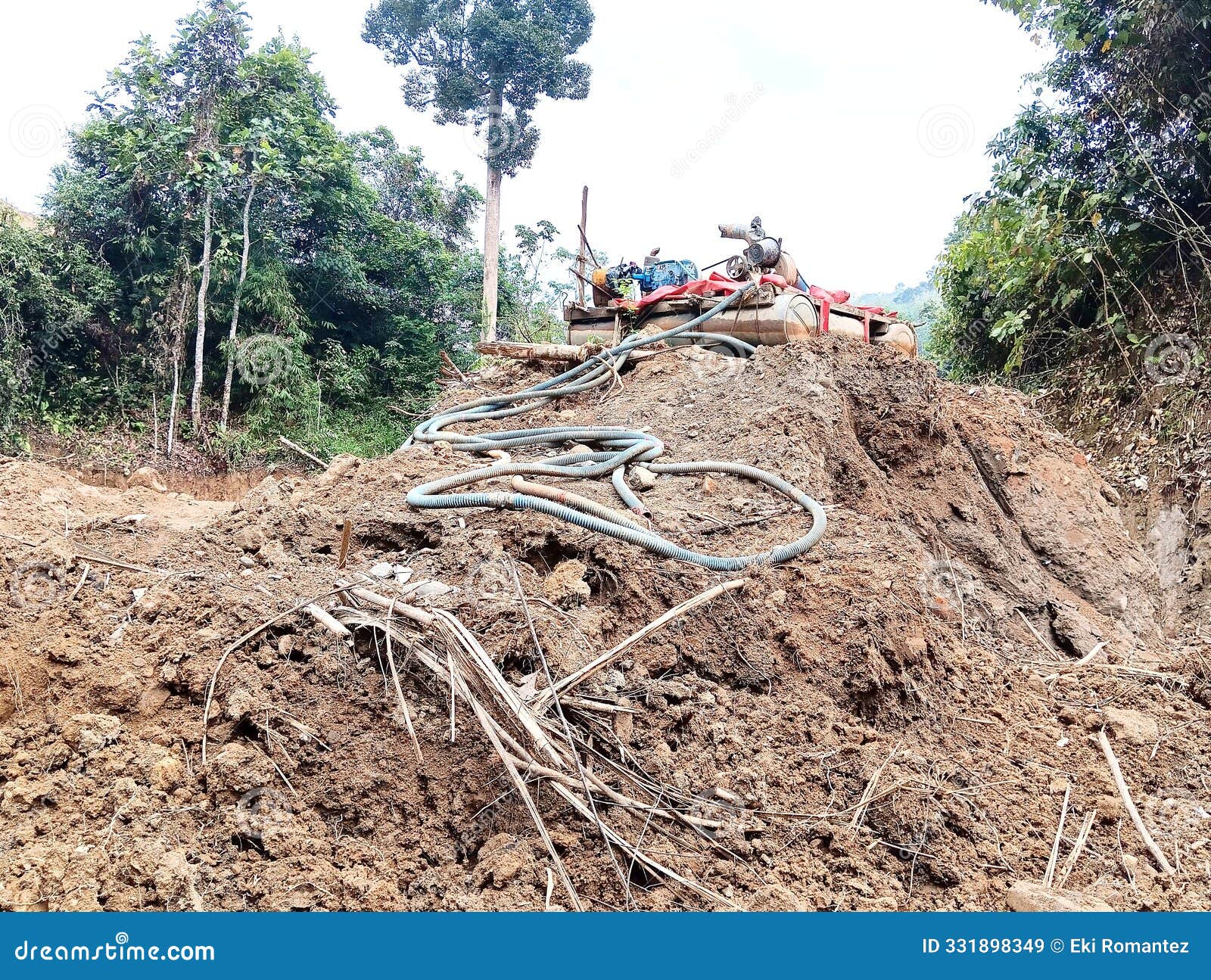 Image of Illegal Gold Mining Operating Machines in the Middle of the ...