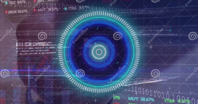 Image Of Illuminated Circles Over Trading Board Binary Codes Graphs And Computer Language 
