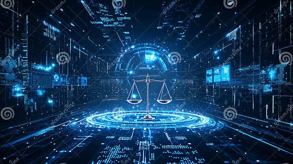 The Image Illustrates the Advanced Technology of Justice, with a ...